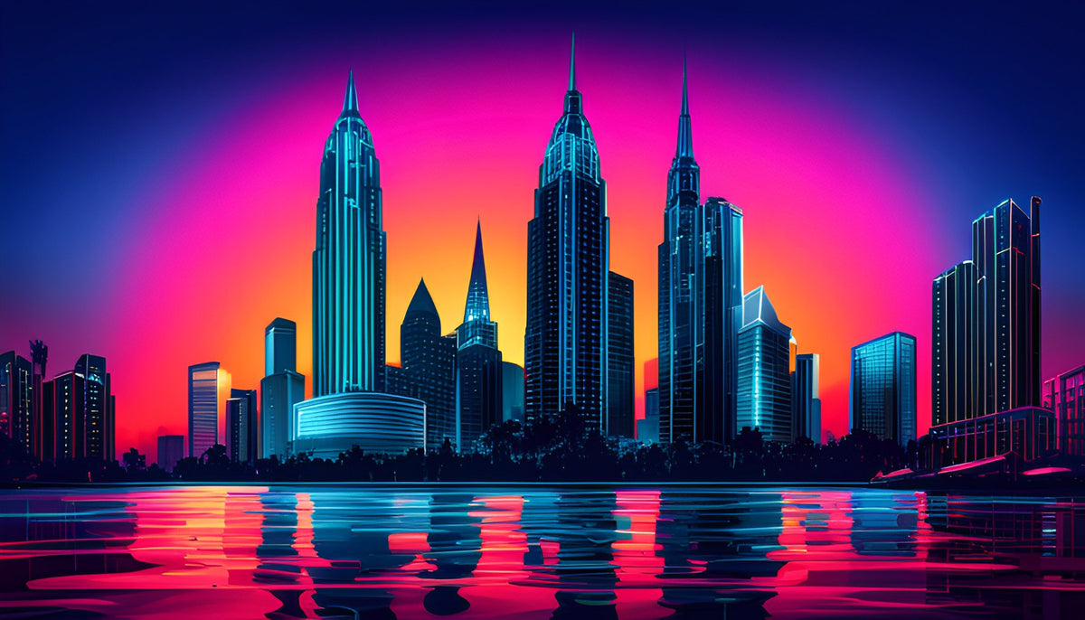 Neon Landmarks: Iconic Buildings Lit by Neon Worldwide